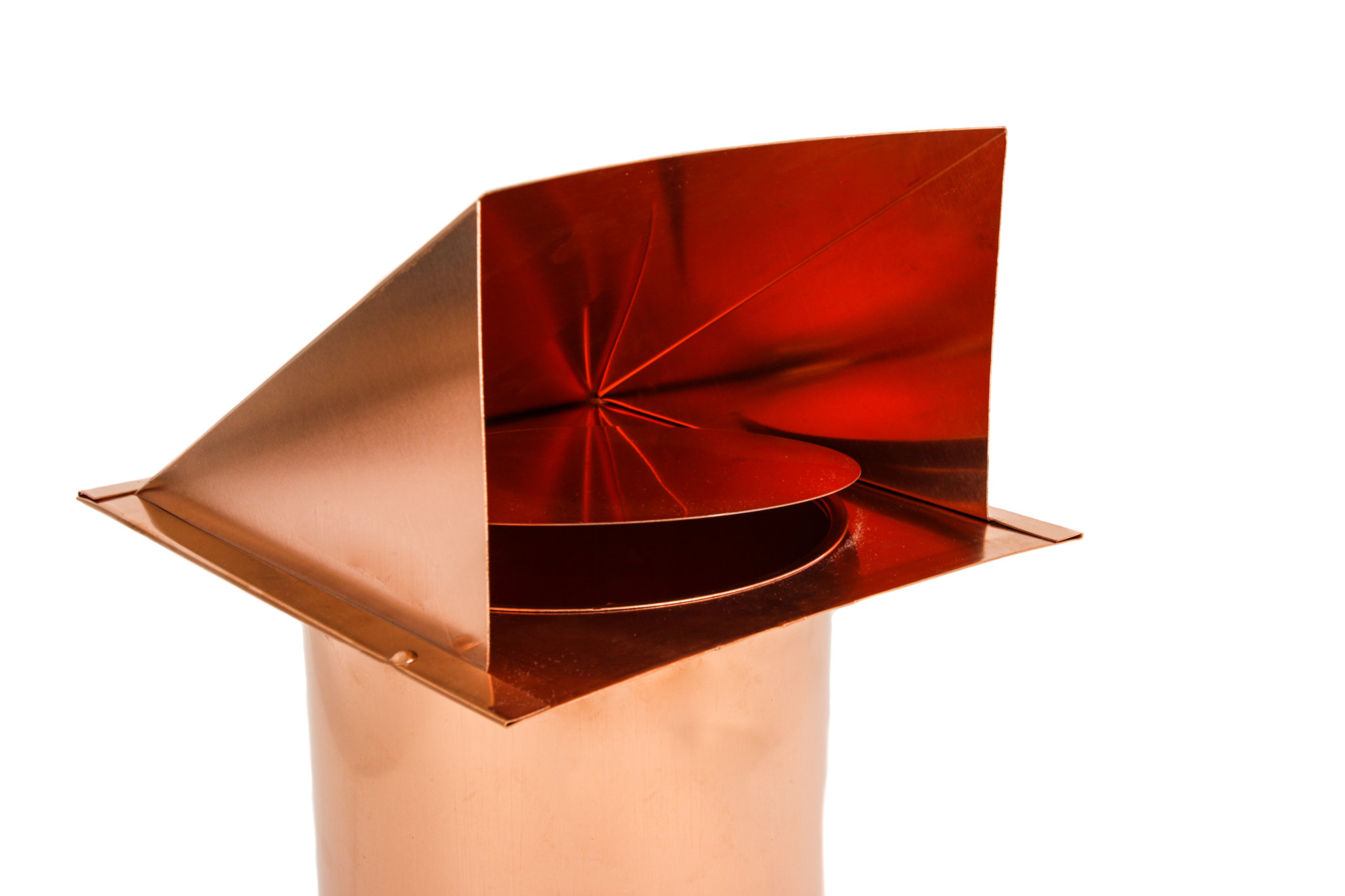 Copper Dryer Wall Vent w/ Damper - No Screen | FAMCO